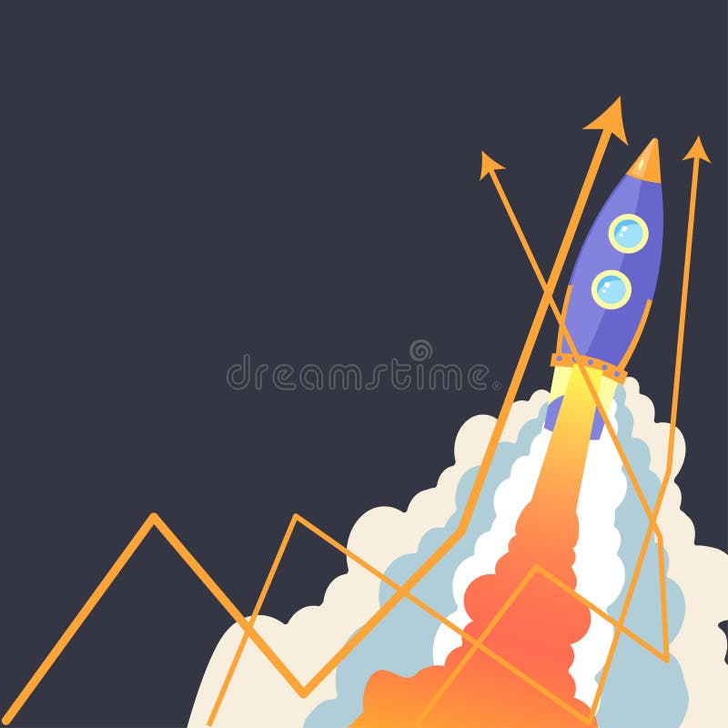 Rocket Taking Off Leaving Fire Behind and Presenting Important Message ...