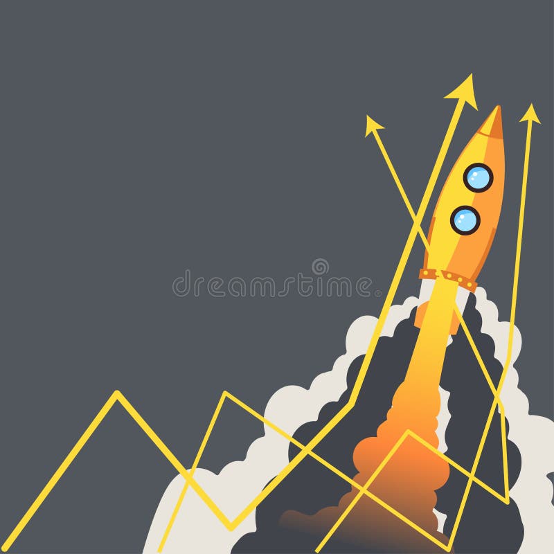 Rocket Taking Off Leaving Fire Behind and Presenting Important Message ...