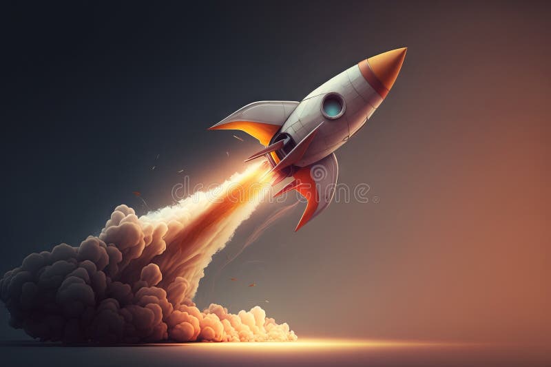 Rocket Taking Off from the Space. Generative AI Stock Illustration ...