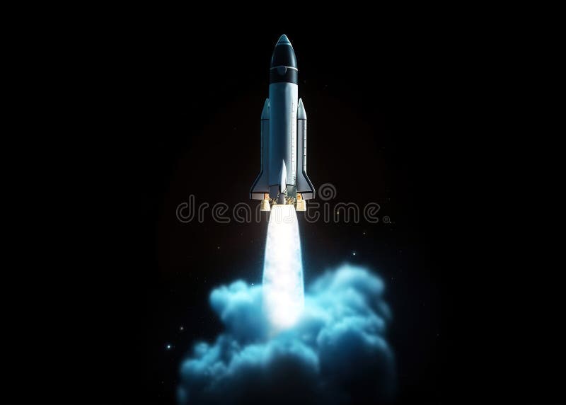 Rocket Taking Off and Flying Stock Image - Image of spaceship ...