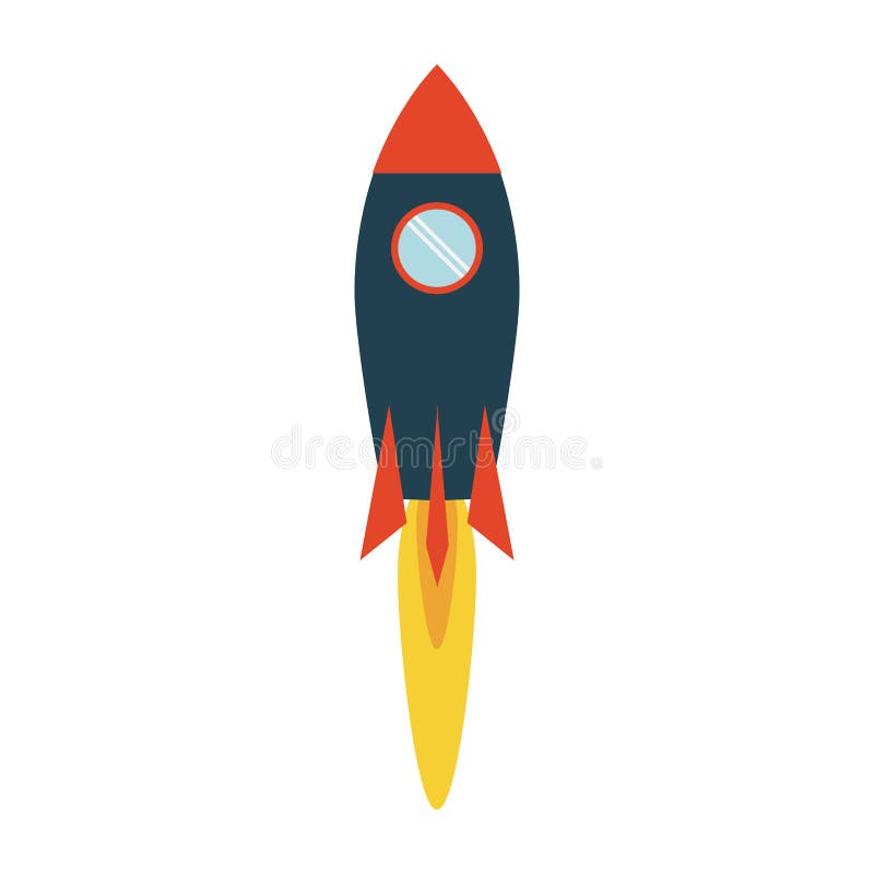 Rocket taking off symbol stock vector. Illustration of space - 134037649