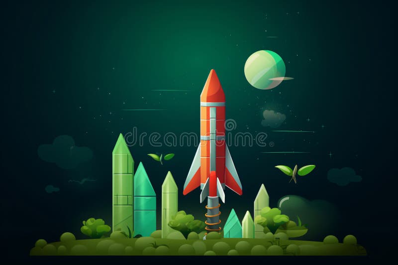 Rocket Taking Off. a Visual Metaphor for Success Stock Illustration ...