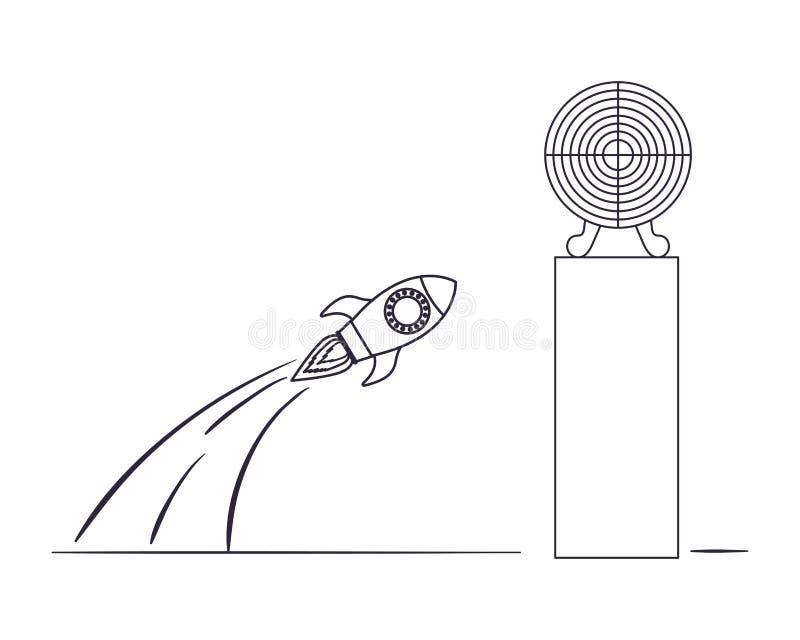 Rocket with Target Shooting Isolated Icon Stock Vector - Illustration ...