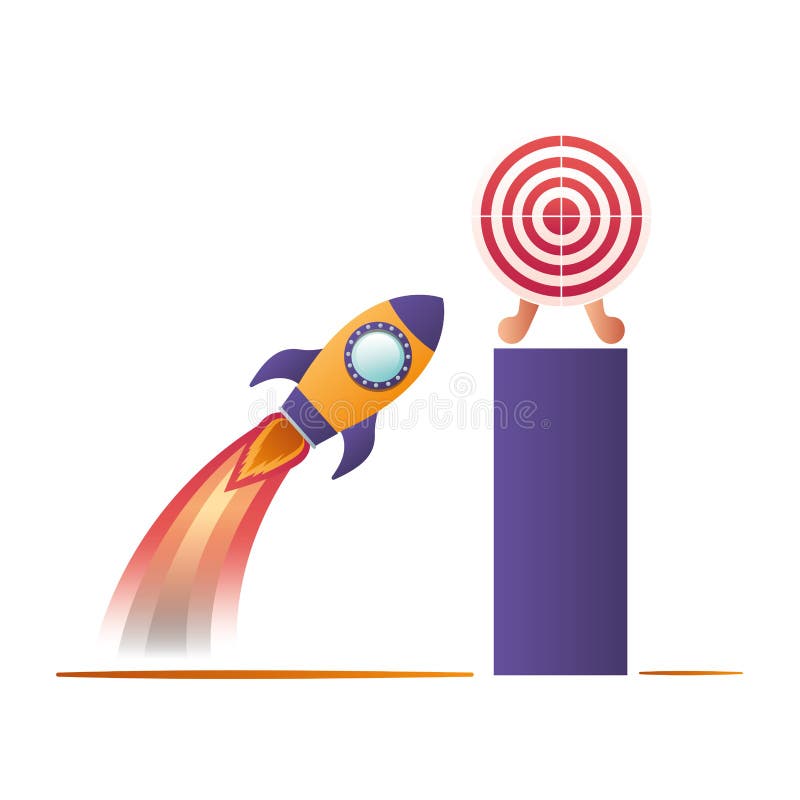 Rocket with Target Shooting Isolated Icon Stock Vector - Illustration ...