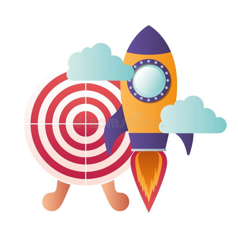 Rocket Target Logo Icon Design Stock Vector - Illustration of linear ...