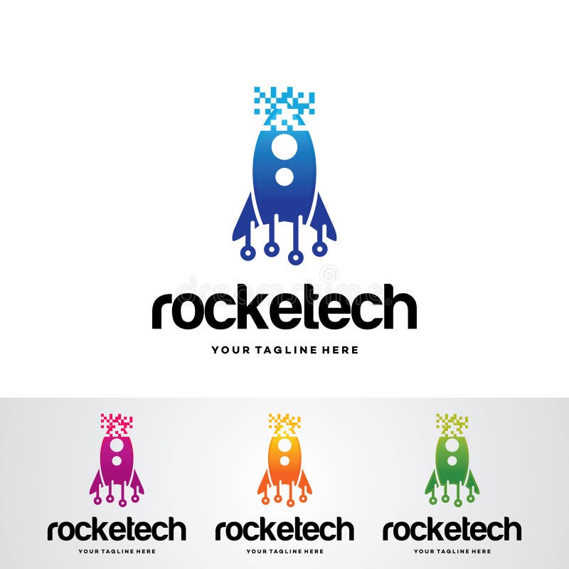 Rocket and Tech Logo Design Template, Technology Logo Vector, Mobile ...