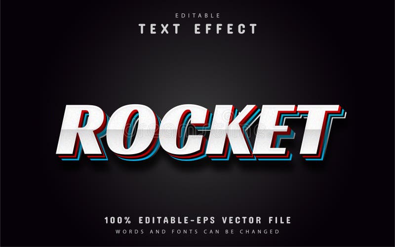Rocket Text - Editable Text Effect Stock Vector - Illustration of ...