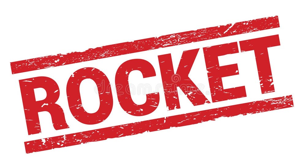 ROCKET Text on Red Rectangle Stamp Sign Stock Illustration ...