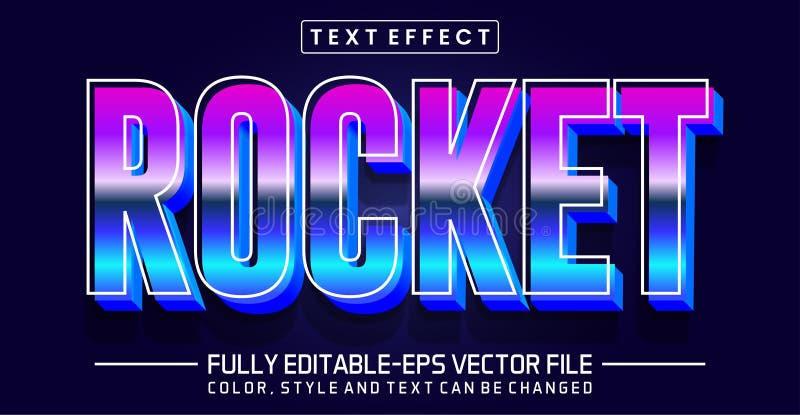 Rocket Text Typography Style Effect Stock Vector - Illustration of ...