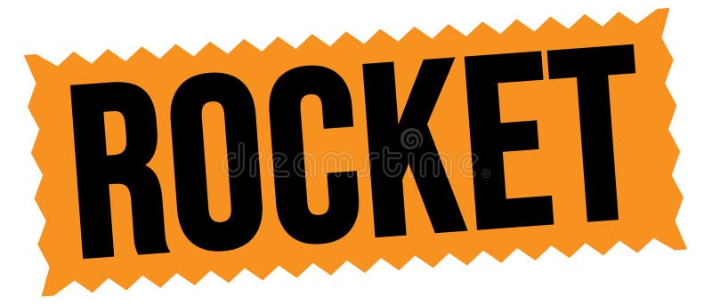ROCKET Text Written on Orange-black Stamp Sign Stock Illustration ...