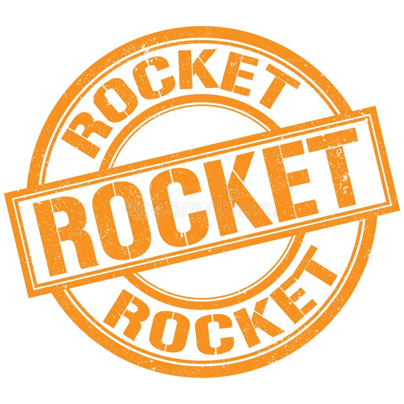 ROCKET Text Written on Orange Stamp Sign Stock Illustration ...