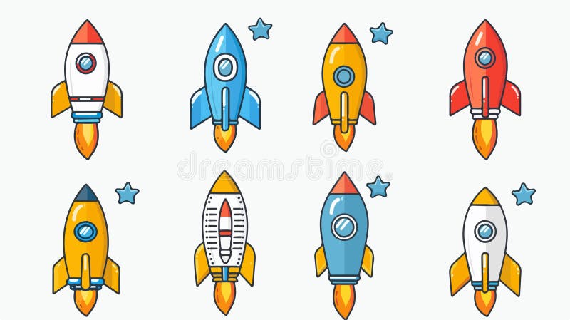 Rocket Themed Calendar Illustration for Creative Projects Stock ...