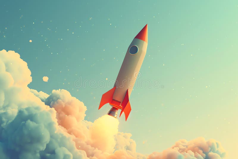 Rocket To Space, Concept of Success, AI Generated Stock Illustration ...