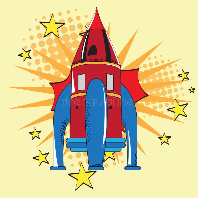 Rocket toy stock vector. Illustration of ship, transport - 100681082