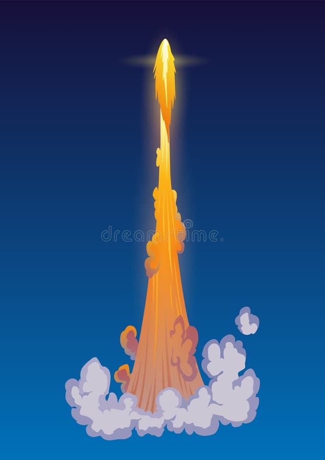 Rocket Trail Fire Smoke, Spaceship Launch with Clouds, Spaceflight ...