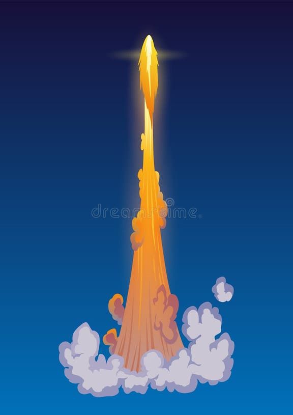 Rocket Trail Fire Smoke, Spaceship Launch with Clouds, Spaceflight ...