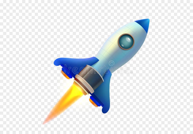Rocket on Transparent Background, Startup Object. Vector Illustration ...