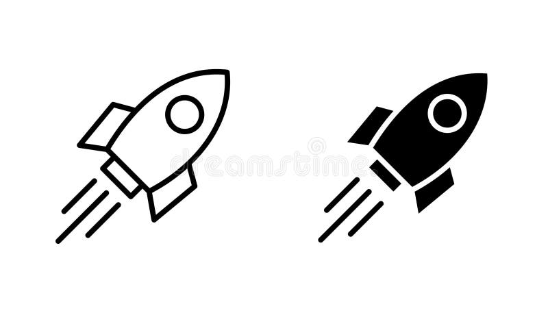 Rocket vecor icon set stock vector. Illustration of startup - 340580777