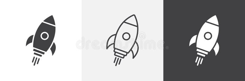 Rocket vecor icon set stock vector. Illustration of shuttle - 340694790