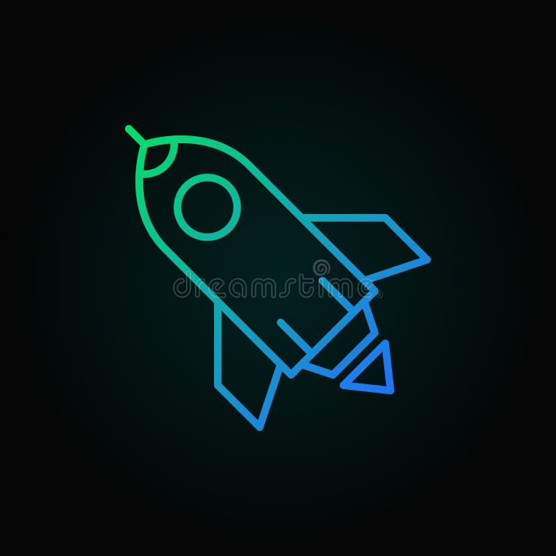 Rocket Vector Colored Icon or Logo Element in Outline Style Stock ...