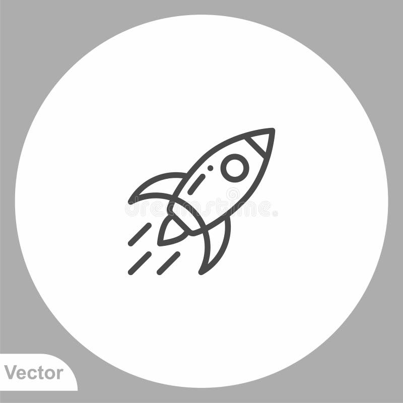 Rocket Vector Icon Sign Symbol Stock Vector - Illustration of fire ...