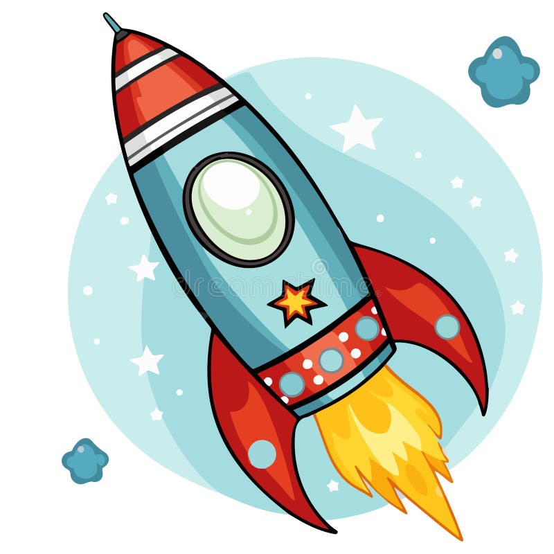 Rocket Vector Illustration - Cute Style Stock Vector - Illustration of ...