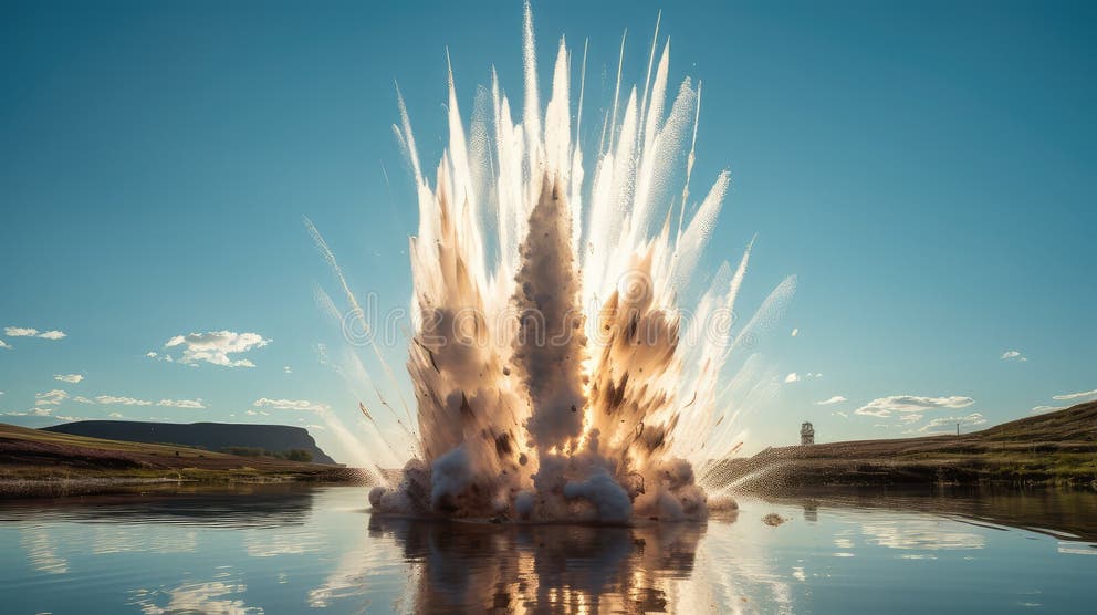 Rocket water explosion stock illustration. Illustration of ascent ...