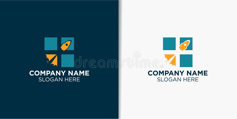 Rocket and Windows Logo Concept, Construction Logo Inspiration Stock ...