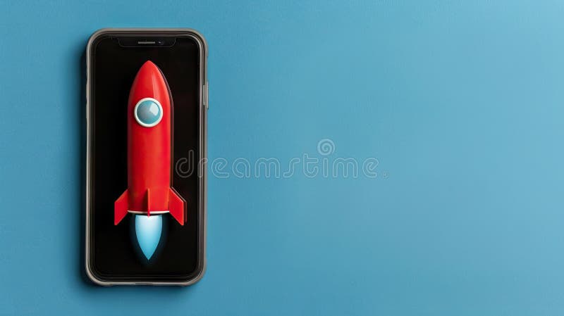 Rocketing Communication Device Stock Illustration - Illustration of ...