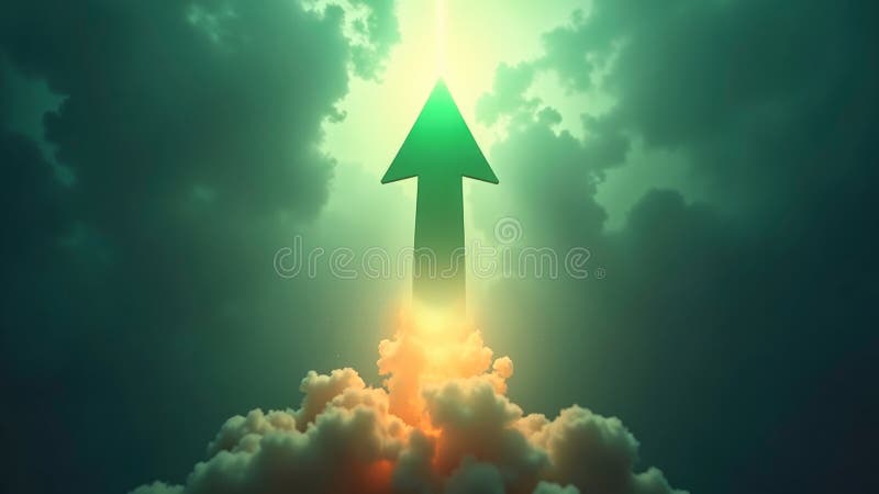 Rocketing Green a Surge of Ambition Rocket Stock Illustration ...