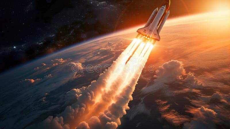Rocketing into Space: Launch Sequence. Stock Illustration ...