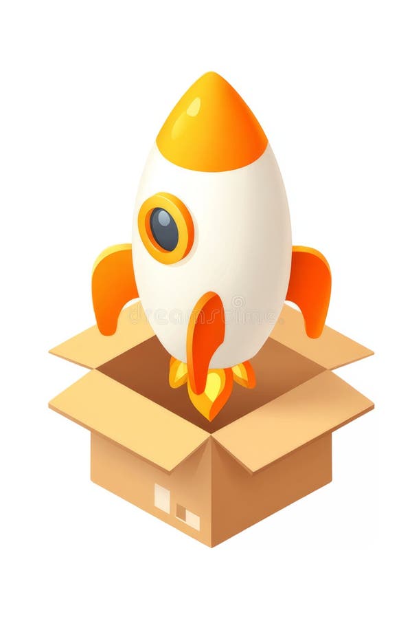Rockets Blasting Off from Cardboard Boxes, Symbolizing Startup Launches ...