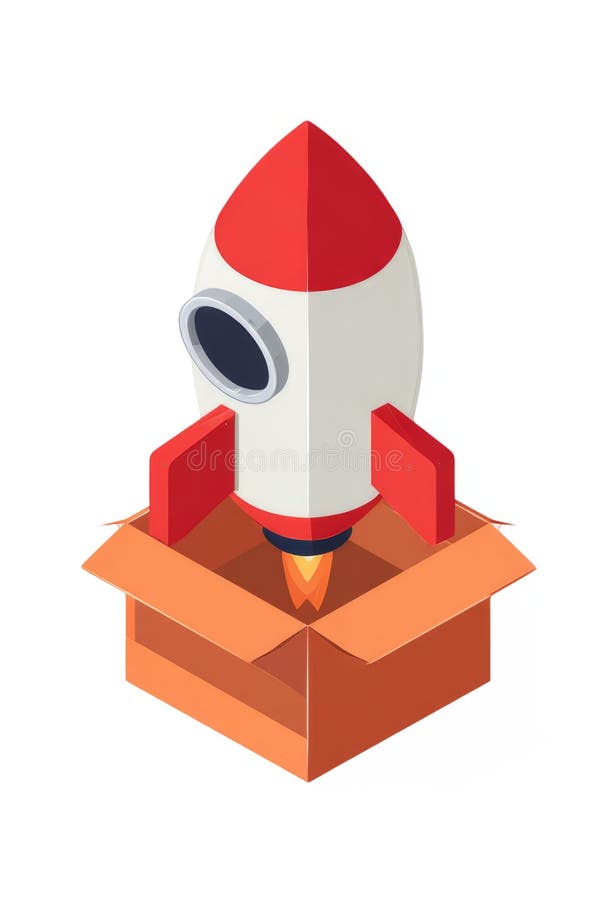Rockets Blasting Off from Cardboard Boxes, Symbolizing Startup Launches ...