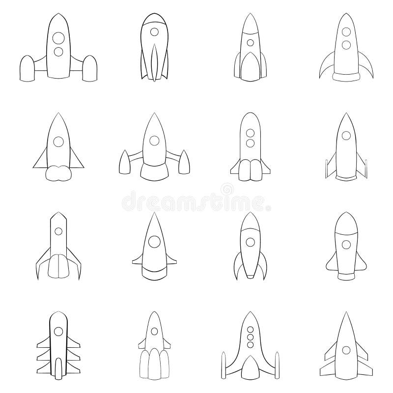 Outline Rockets Stock Illustrations – 778 Outline Rockets Stock ...