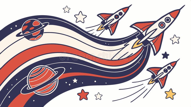 Rockets Launching, Space Travel Illustration Vector Design Generative ...
