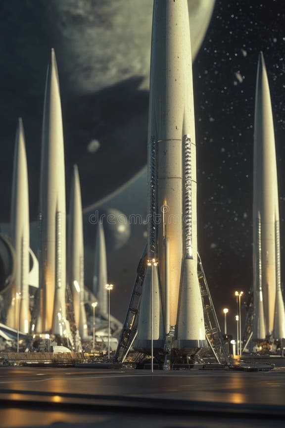 Rockets Parked on a Runway, Ready for Launch Stock Photo - Image of ...