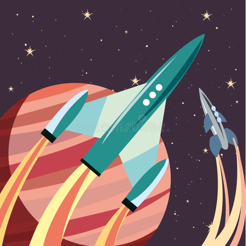 Rockets space exploration stock illustration. Illustration of space ...
