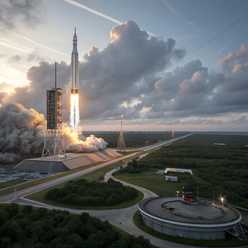 Rockets are Powerful Vehicles Used for Space Exploration, Satellite Launches Stock Illustration ...