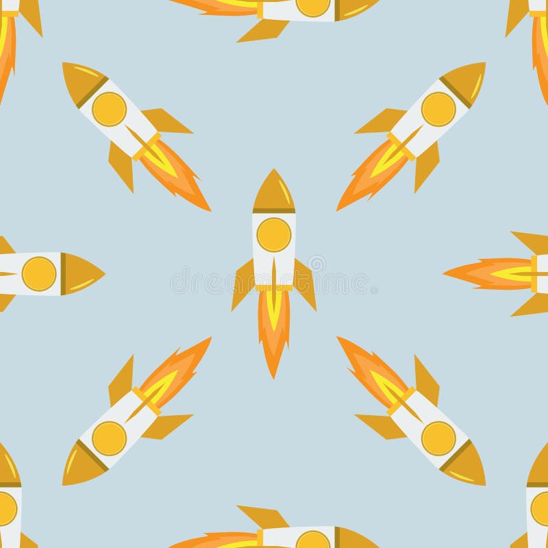 Rockets Seamles Texture. Flat and Solid Color Pattern. Vector ...