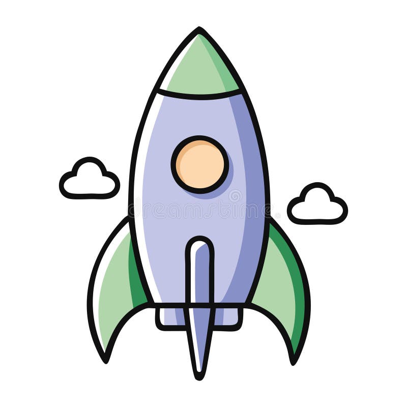 Rocketship Space Exploration Launch Icon Stock Vector - Illustration of ...