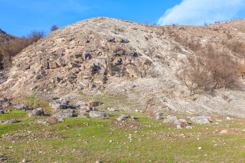 Rockfall on the hill stock image. Image of journey, stones - 69875075