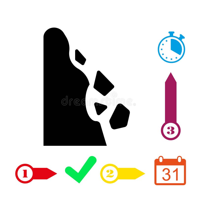 Rockfall Icon Stock Vector Illustration Flat Design Stock Vector ...