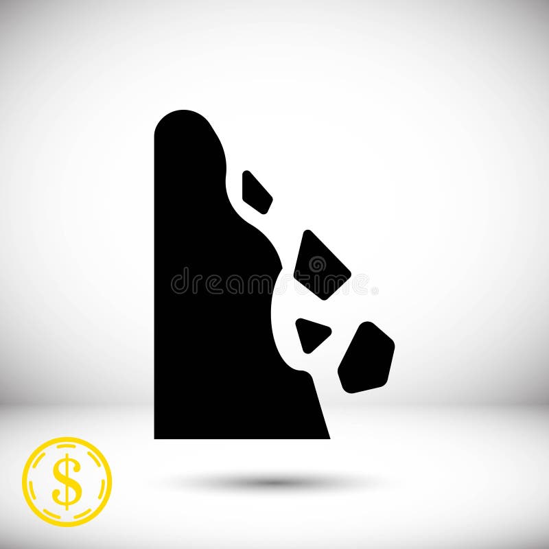 Rockfall Icon Stock Vector Illustration Flat Design Stock Vector ...