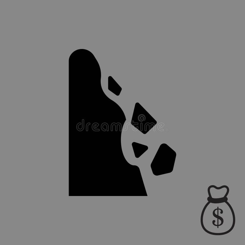 Rockfall Icon Stock Vector Illustration Flat Design Stock Vector ...