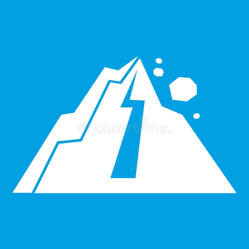 Rockfall Traffic Sign Icon, Flat Style Stock Vector - Illustration of ...