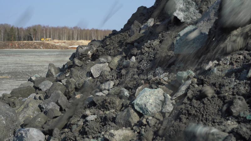 Rockfall at a mining mine stock footage. Video of outdoors - 231073500