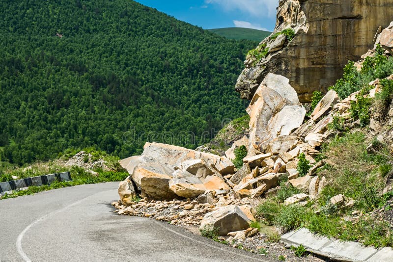 Rockfall in the mountains. stock image. Image of caves - 167090831
