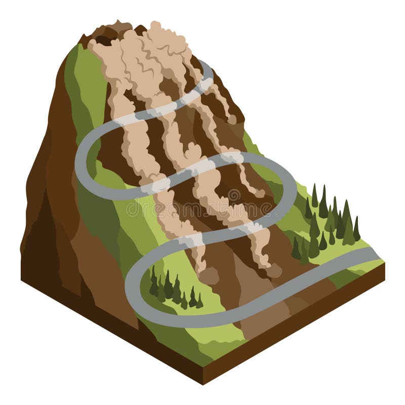 Rockfall Natural Disasters Isometric. Isometric Illustration of ...