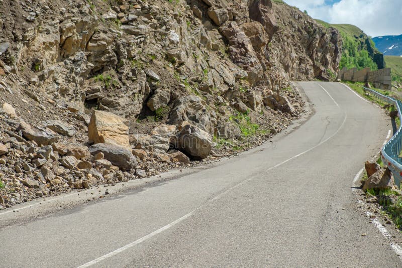 Rockfall in the mountains. stock image. Image of collapse - 167090897