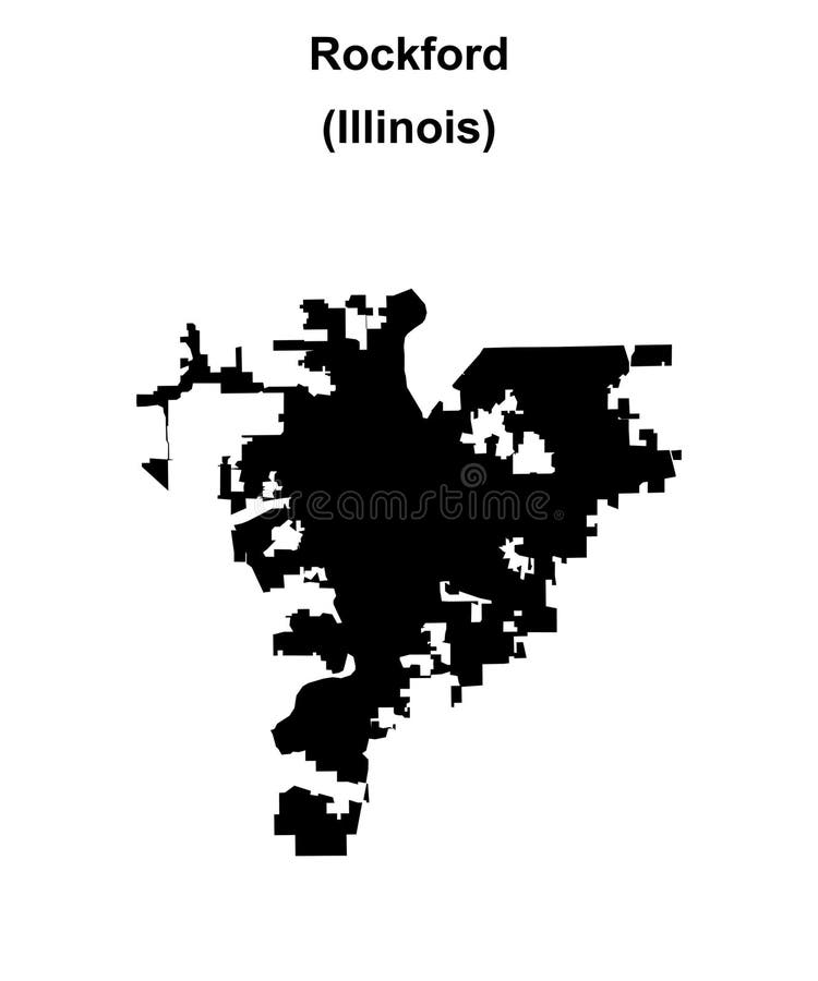 Rockford outline map stock vector. Illustration of template - 357278462